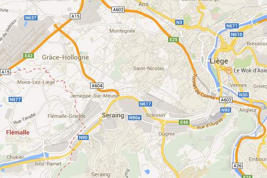 Google map à canalisé la Meuse et asséché le port des yachts à Liège ...